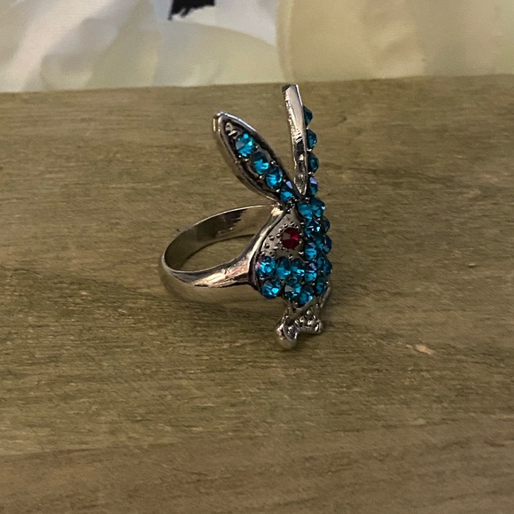 Jewelry | 525 Size 8 Playboy Bunny Ring Blue Red | Poshmark